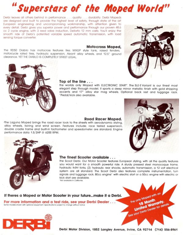 Derbi Models « Myrons Mopeds