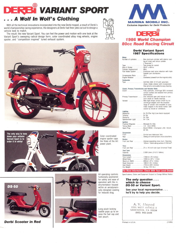 Derbi Models « Myrons Mopeds