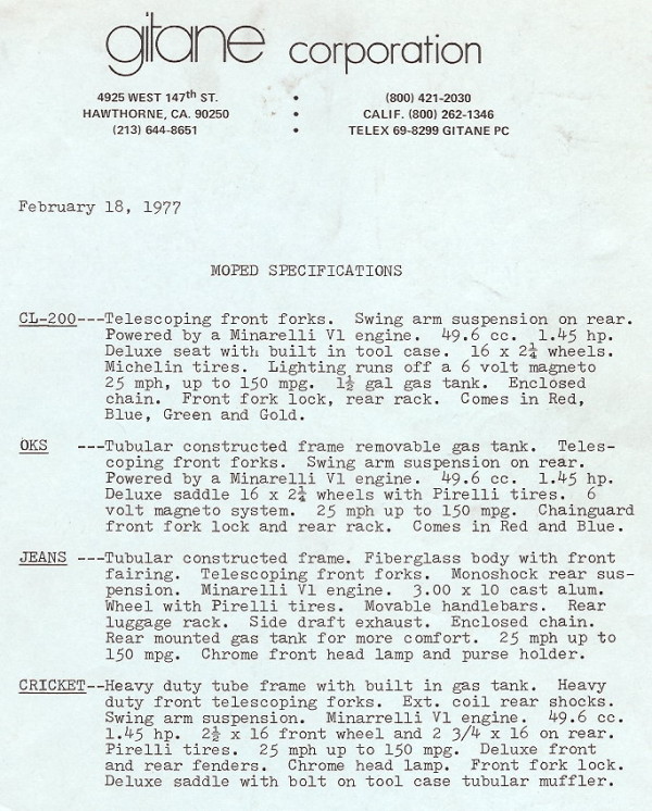 Gitane « Myrons Mopeds