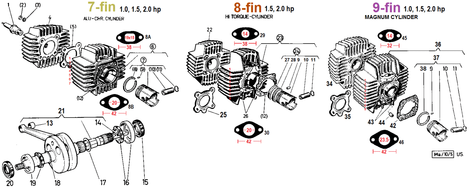 Puch ZA50 Engine Parts « Myrons Mopeds